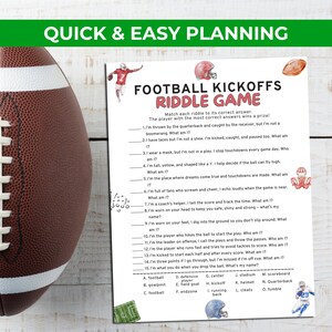 Football Riddle Game Printable for Kids, Teens & Adults | Fun Tailgate ...