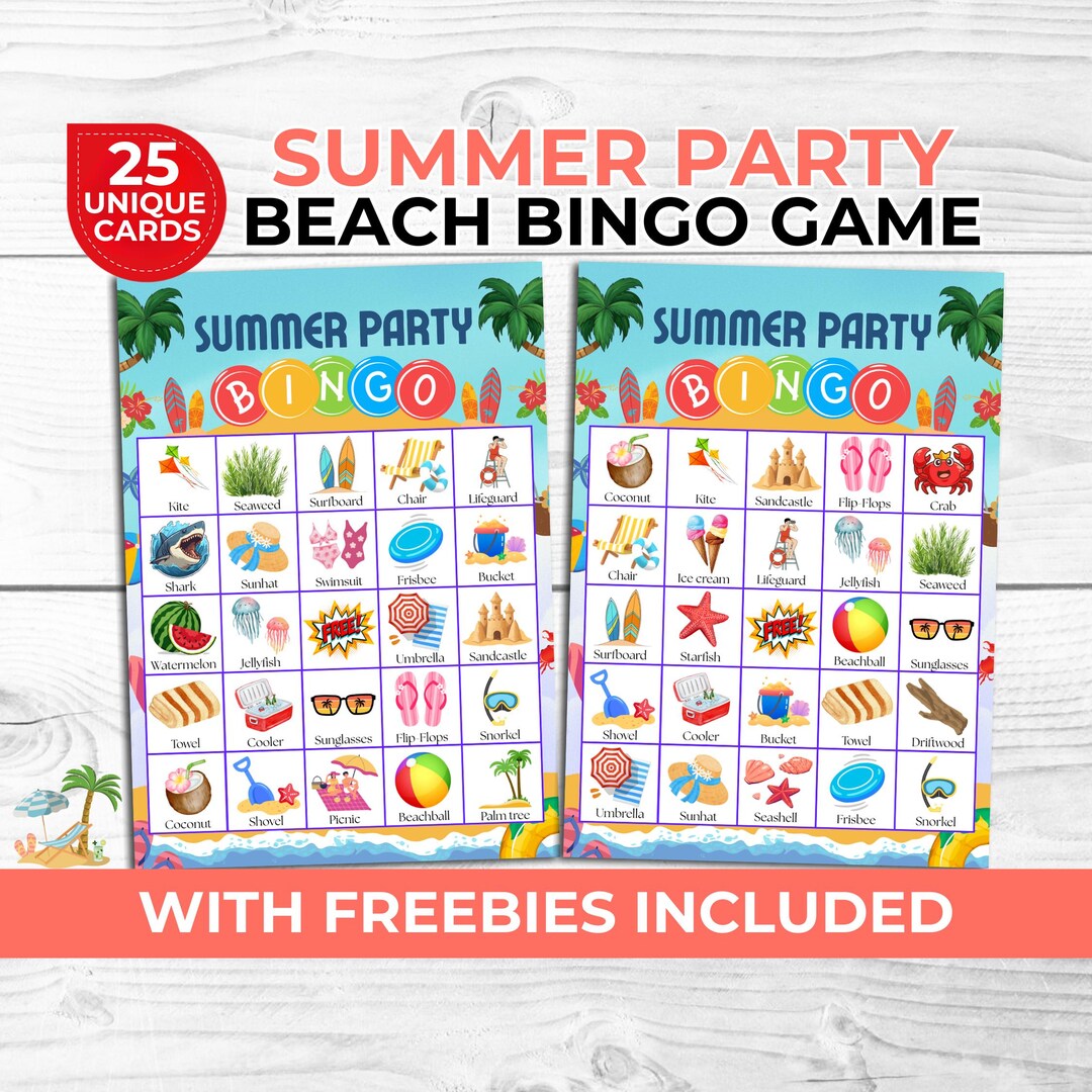 Printable Summer Bingo Sheets for Kids & Adults + Free Beach Mad Libs ...