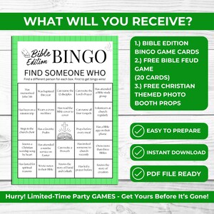 Bible Edition Bingo Game Find Someone Who | Christian Party Games for ...