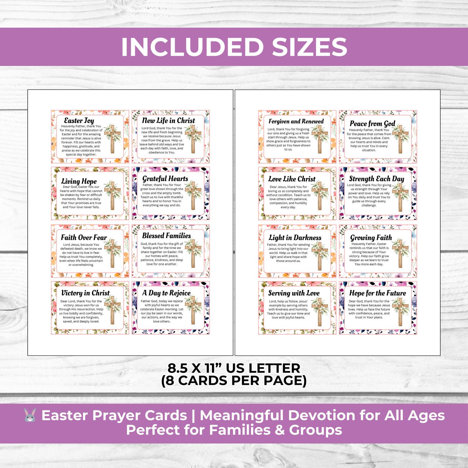 Easter Prayer Cards Printable for Kids & Adults | Christian Easter ...
