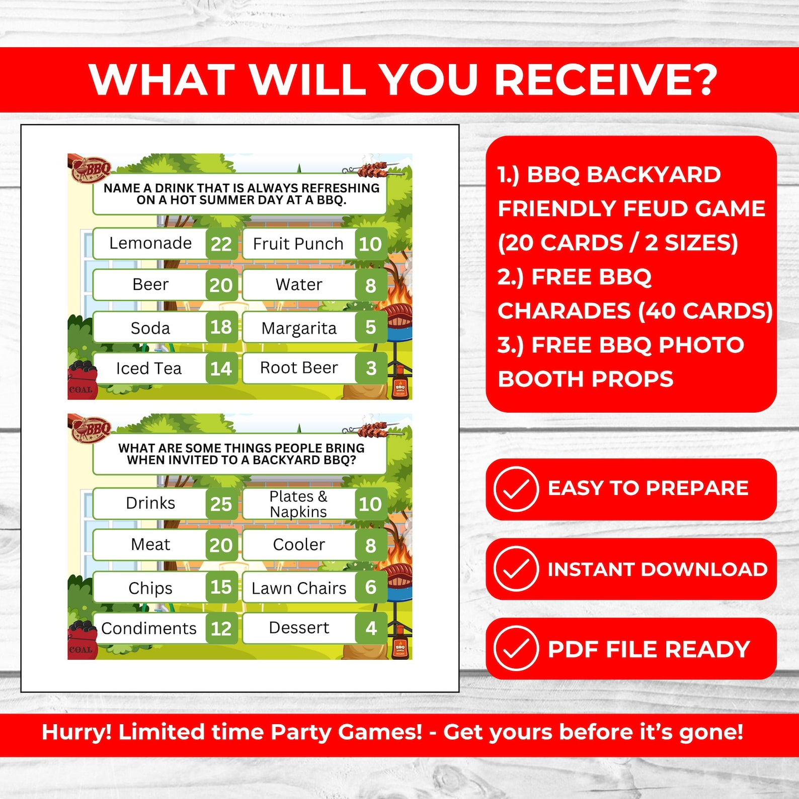 Backyard Barbecue Feud Game for Family & Friends – Fun BBQ Printable ...