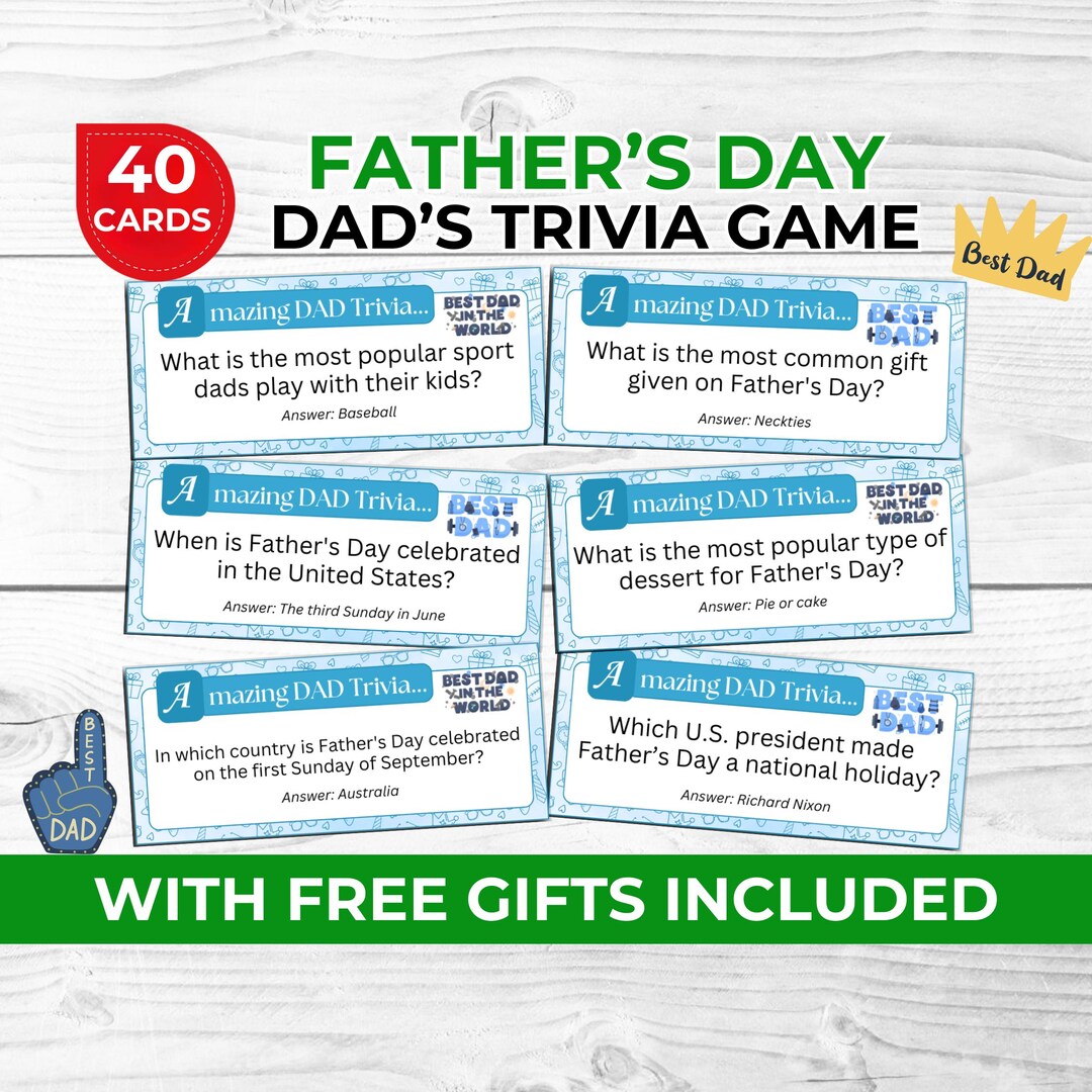 Father’s Day Trivia Game Printable – Fun Quiz for Dad, Kids & Family ...