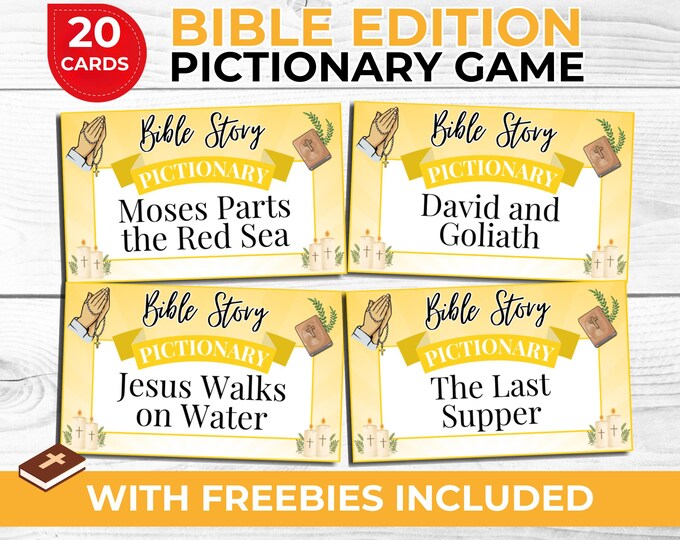 Bible Charades Cards Old Testament Game for Kids, Adults, Sunday School ...