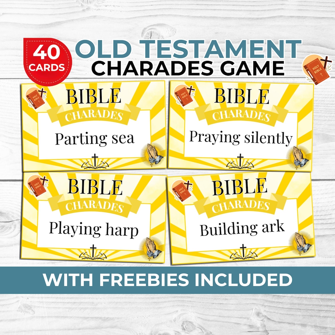 Bible Charades Cards Old Testament Game for Kids, Adults, Sunday School ...