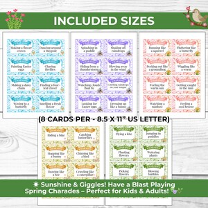 Spring Charades Game Printable, Fun Spring Party Game for Kids, Adults ...