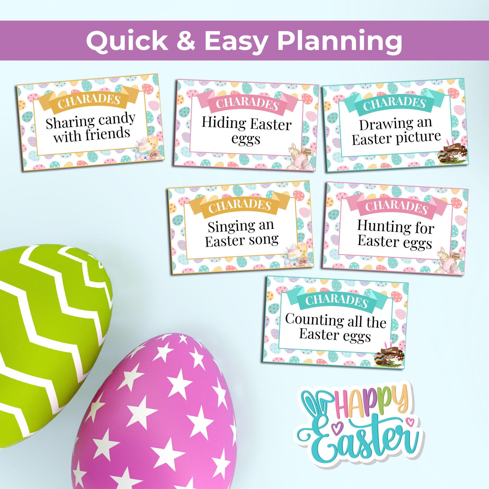 Printable Easter Charades Game for Kids & Adults | Fun Easter Party ...