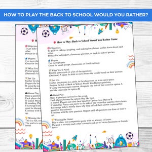 Back to School Would You Rather Game for Kids, Fun Icebreaker for ...