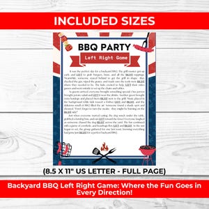 BBQ Left Right Game for Families & Kids – Backyard Party Game + FREE ...
