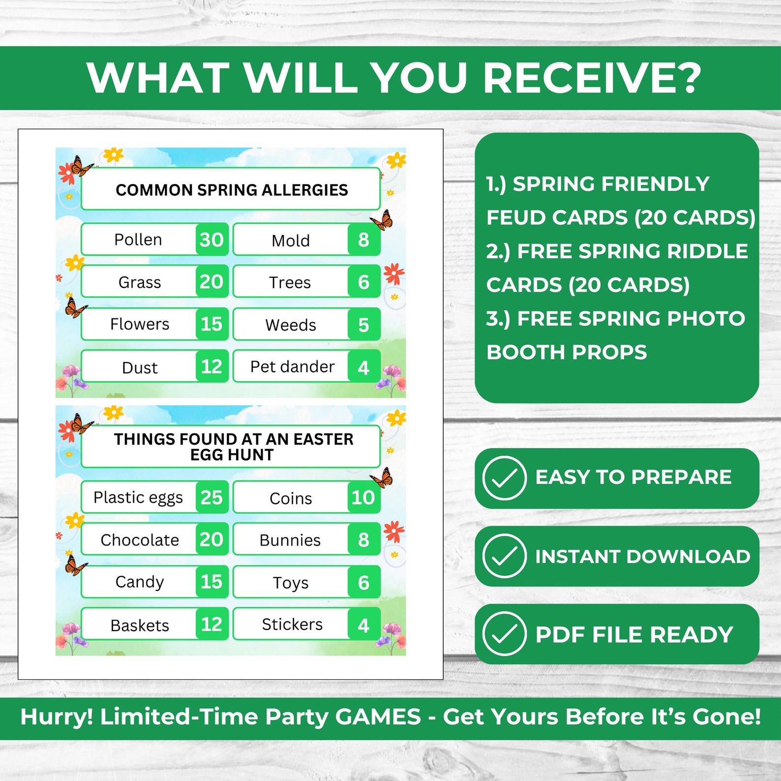 Spring Friendly Feud Game Printable | Fun Spring Survey Game for ...