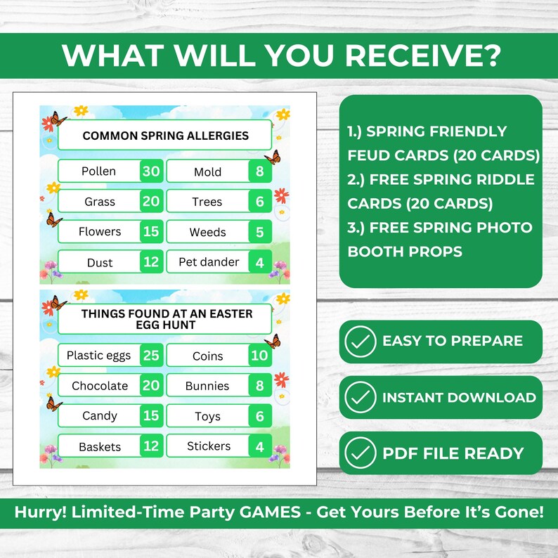 Spring Feud Game Printable | Fun Spring Feud Style Game Show for ...