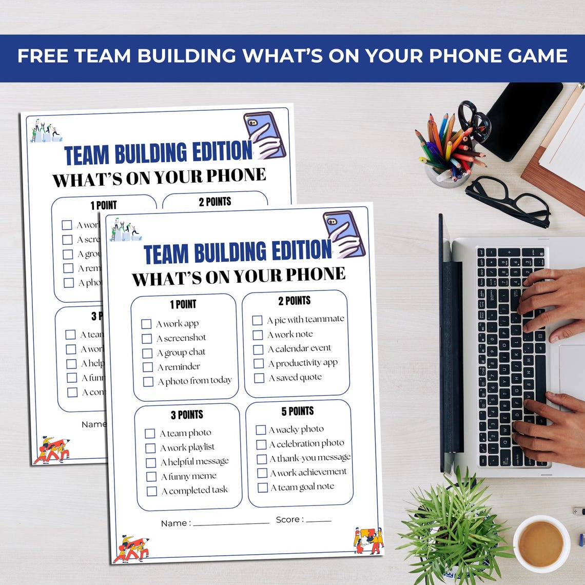 Team Building Minute to Win It Games Printable for Work, Office ...
