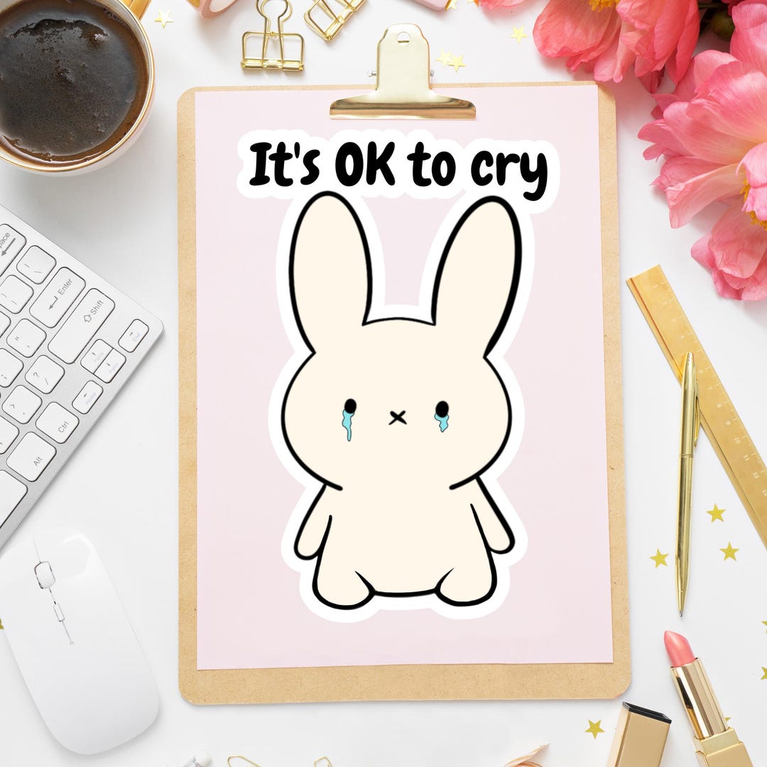 It's OK to Cry Miffy Vinyl Decals Sticker | Mental Health Stickers ...