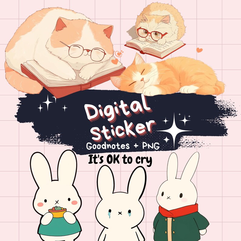 Miffy and Cat Digital Stickers | Cute Goodnotes, Notability, Onenote ...