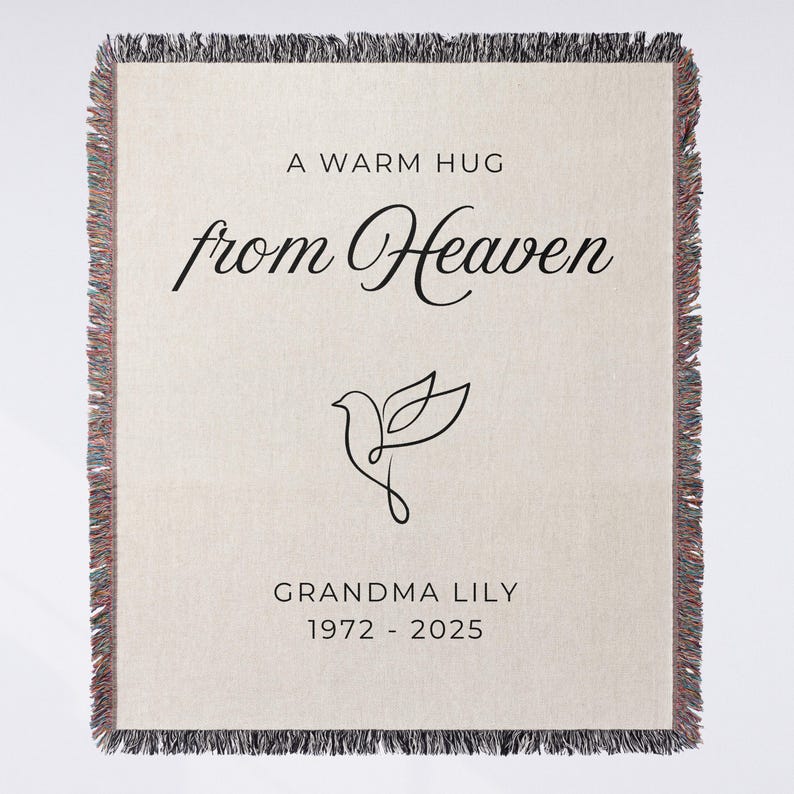 Personalized Memorial Throw Blanket Bereavement Gift Loss of Loved One ...
