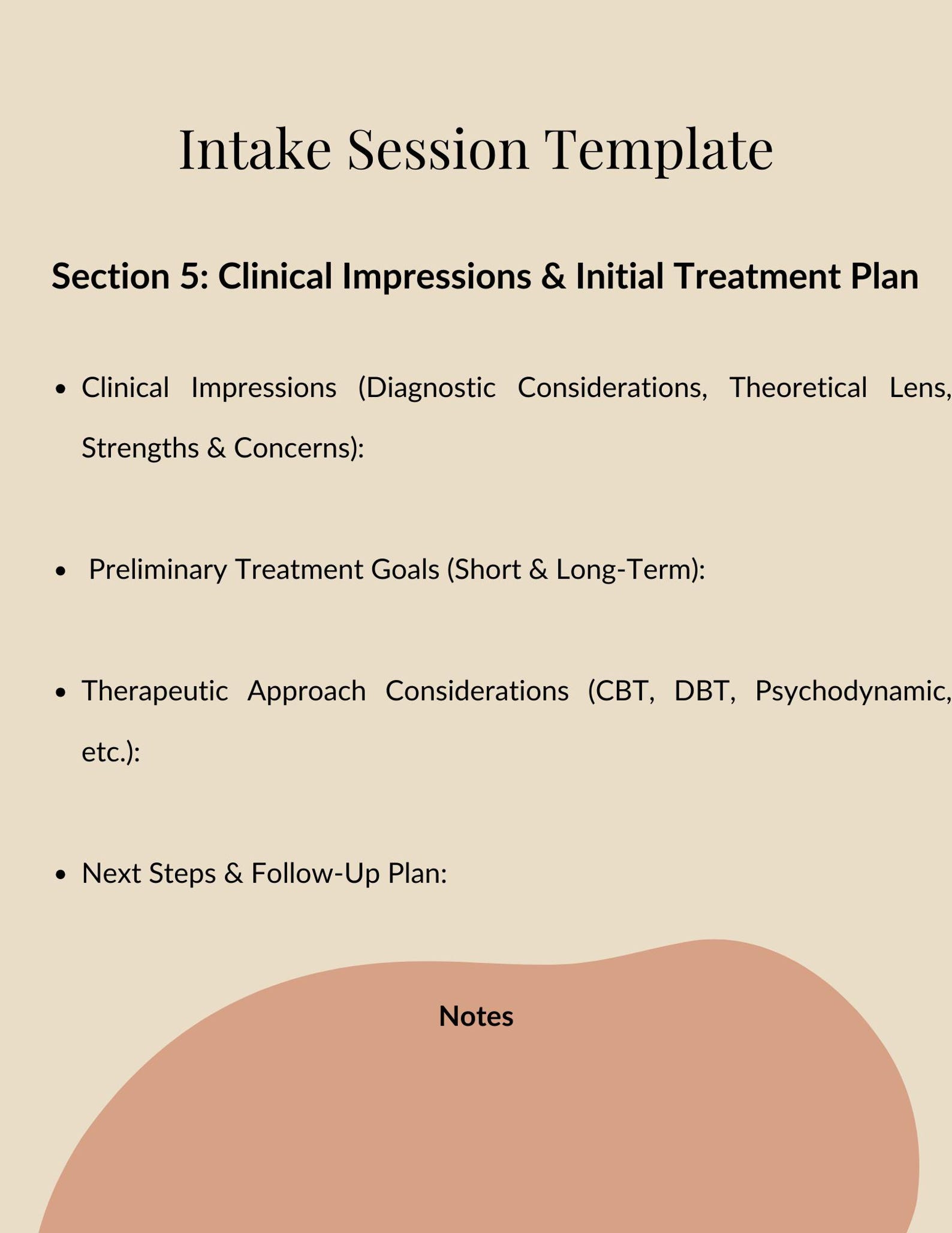 Therapist Intake Session Template | Digital Counseling Intake Form PDF ...