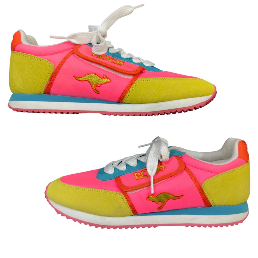 VTG Kangaroos Multi-color Neon Sneakers Shoes Retro 80s 2000s Women's ...