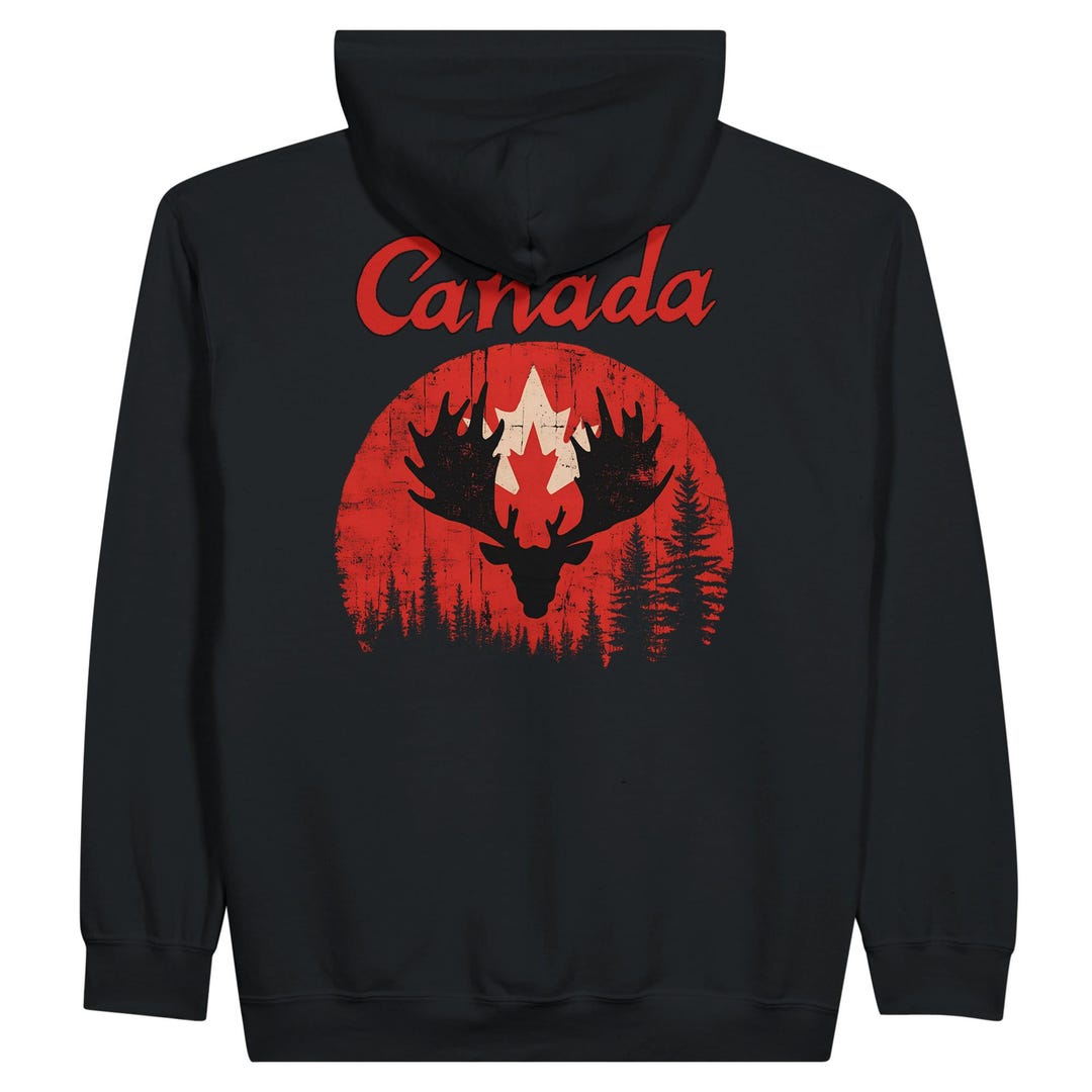 Canada Moose Hoodie - Eco-friendly Zip-up Sweater - Etsy