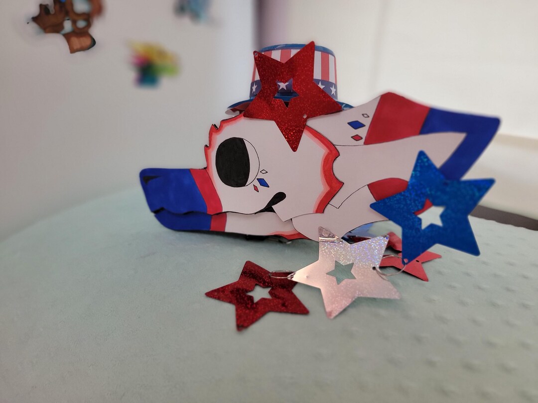 Spangly - Independence Day Paper Dragon Puppet by @thezoenight - Etsy UK
