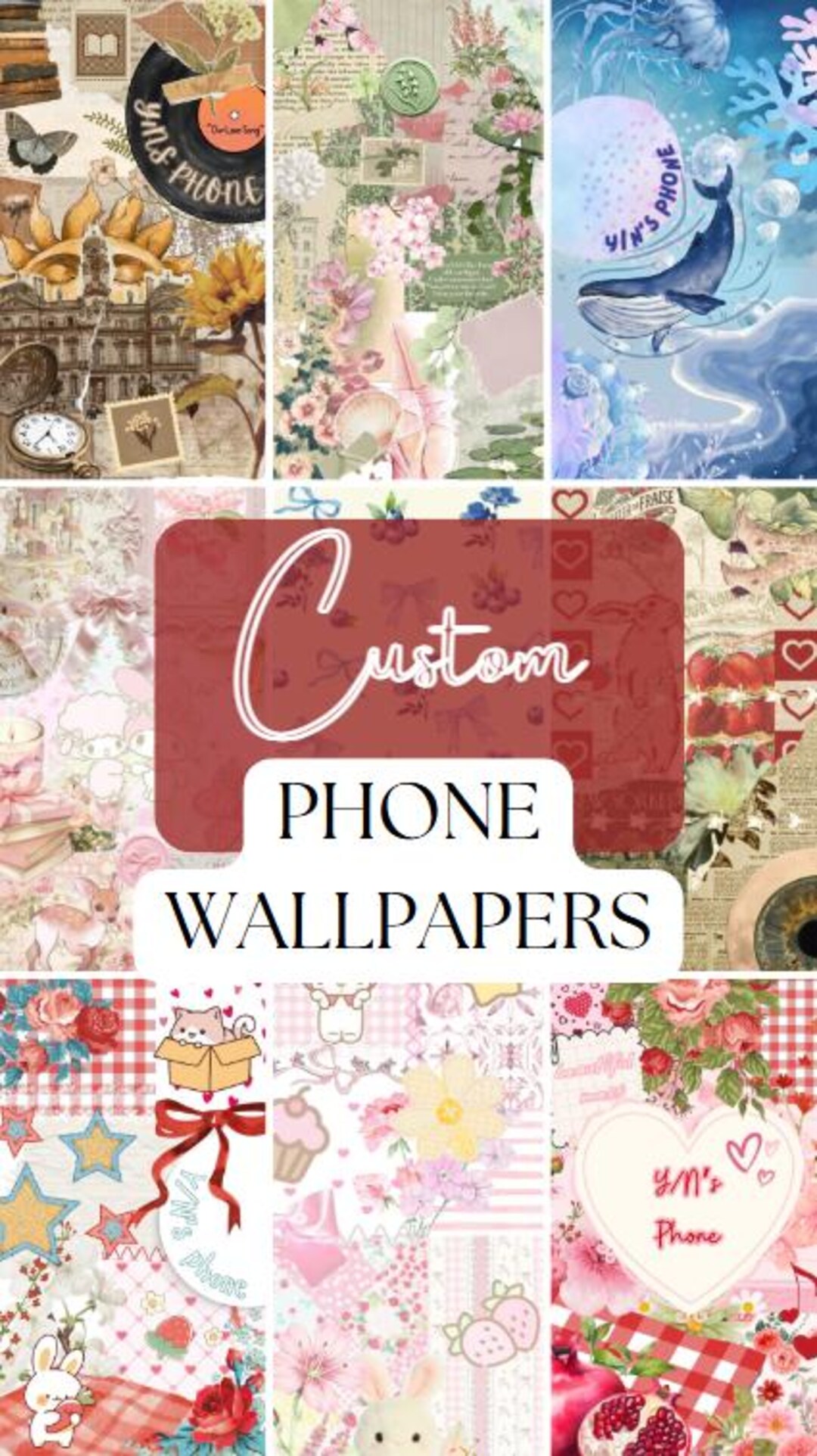Custom Cute Collage Phone Wallpaper / Case - Etsy