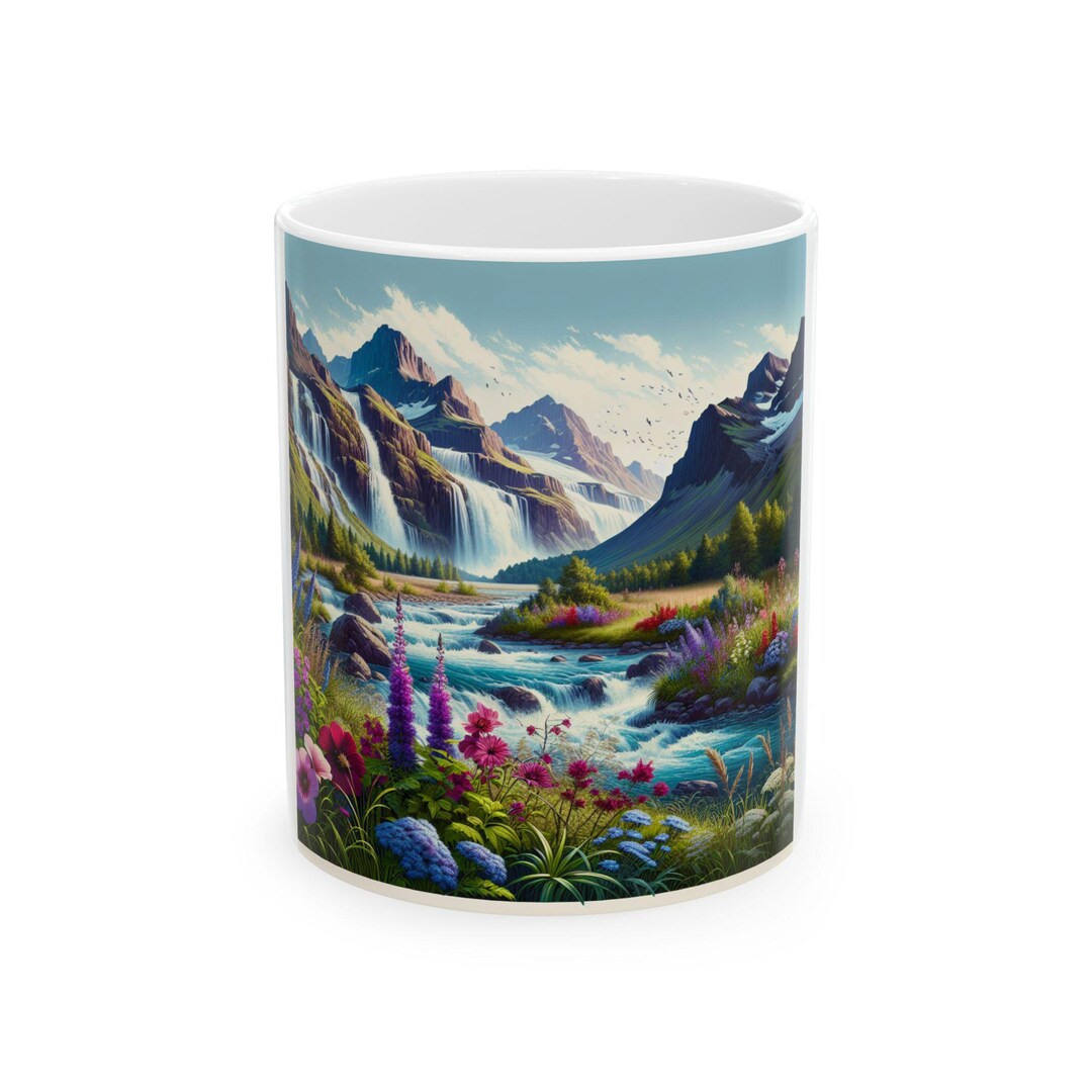 Nature Inspired Scenic Ceramic Mug, Relaxing Coffee Cup, Gift for ...