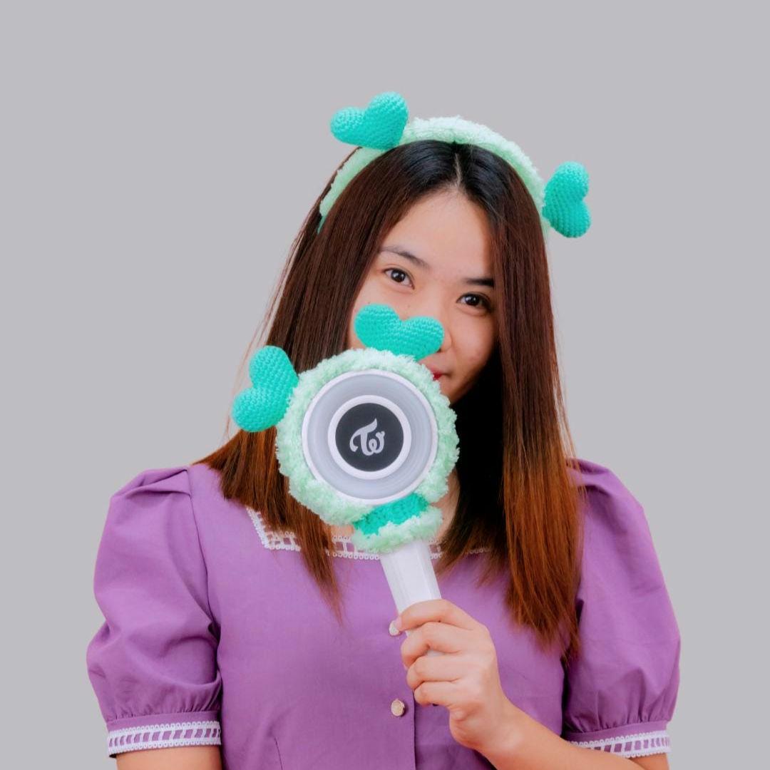 Twice Candybong Crochet Cover & Headband Set: K-pop Lightstick ...