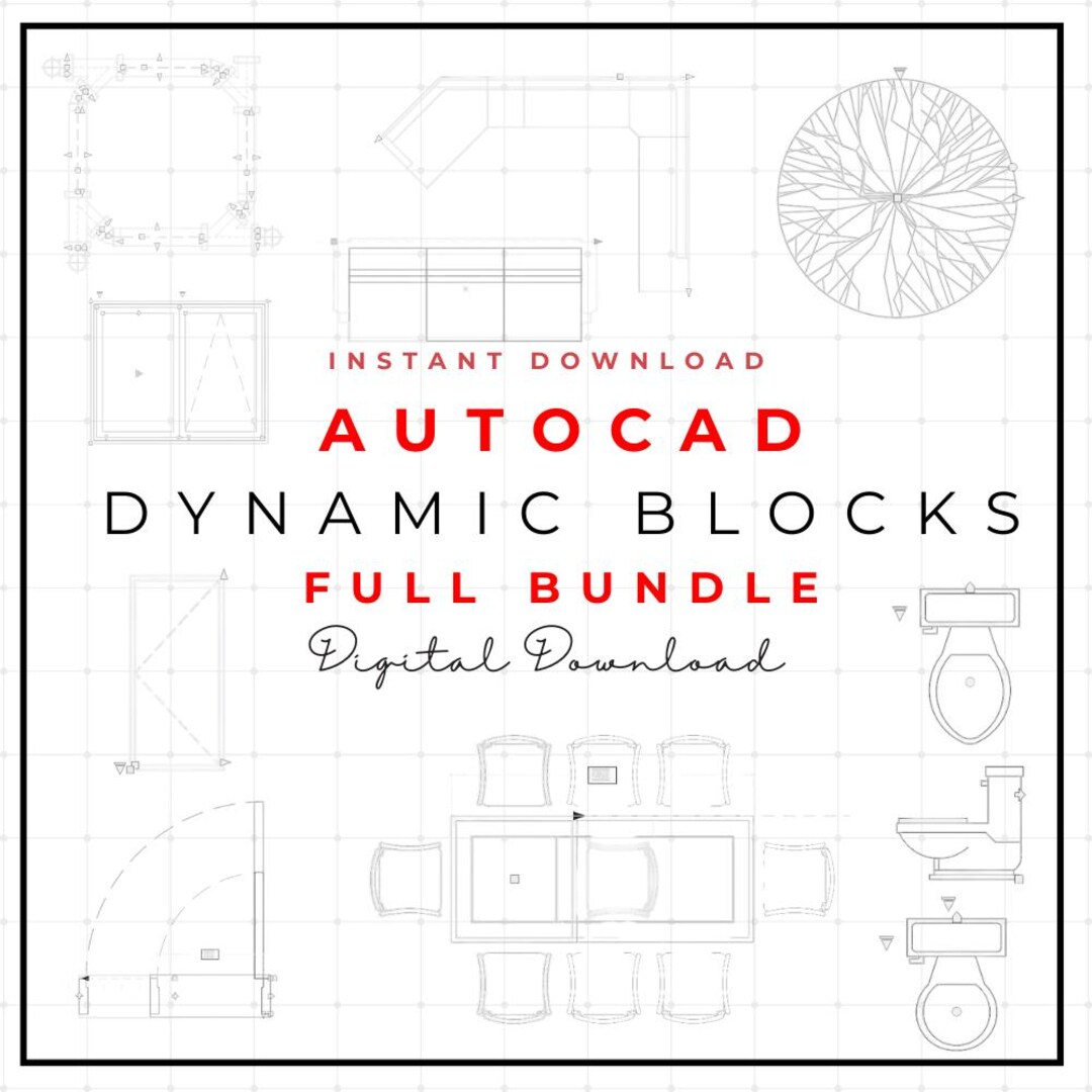 Autocad Dynamic Blocks Collection 01 - Metric Units - Dynamic Block ...