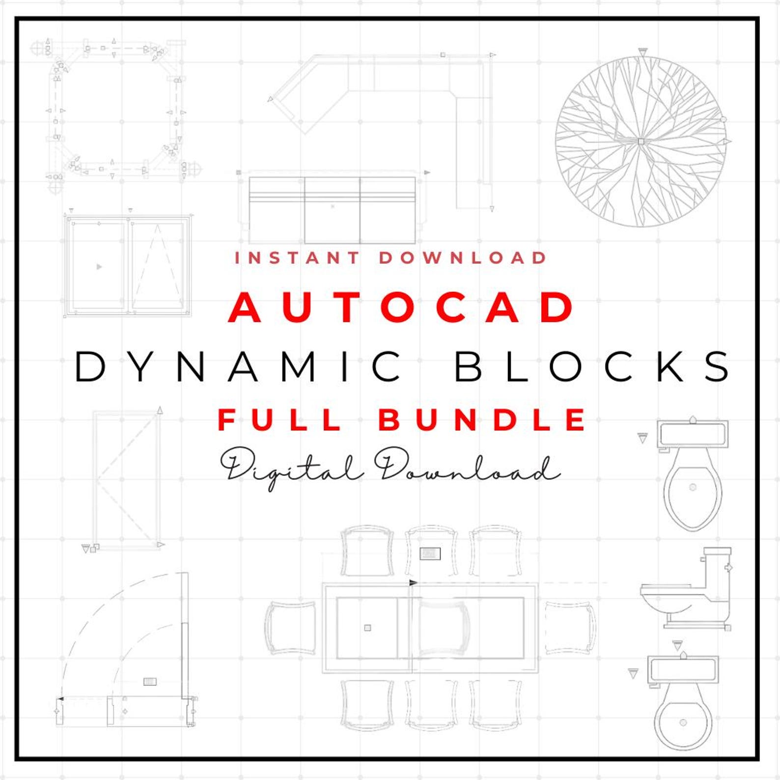 Autocad Dynamic Blocks Collection 01 - Metric Units - Dynamic Block ...