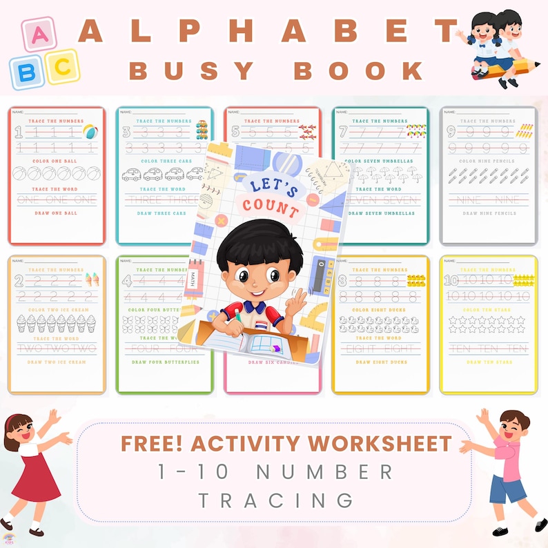 Alphabet Busy Book for Kids, Tracing Practice Sheets for Preschool ...