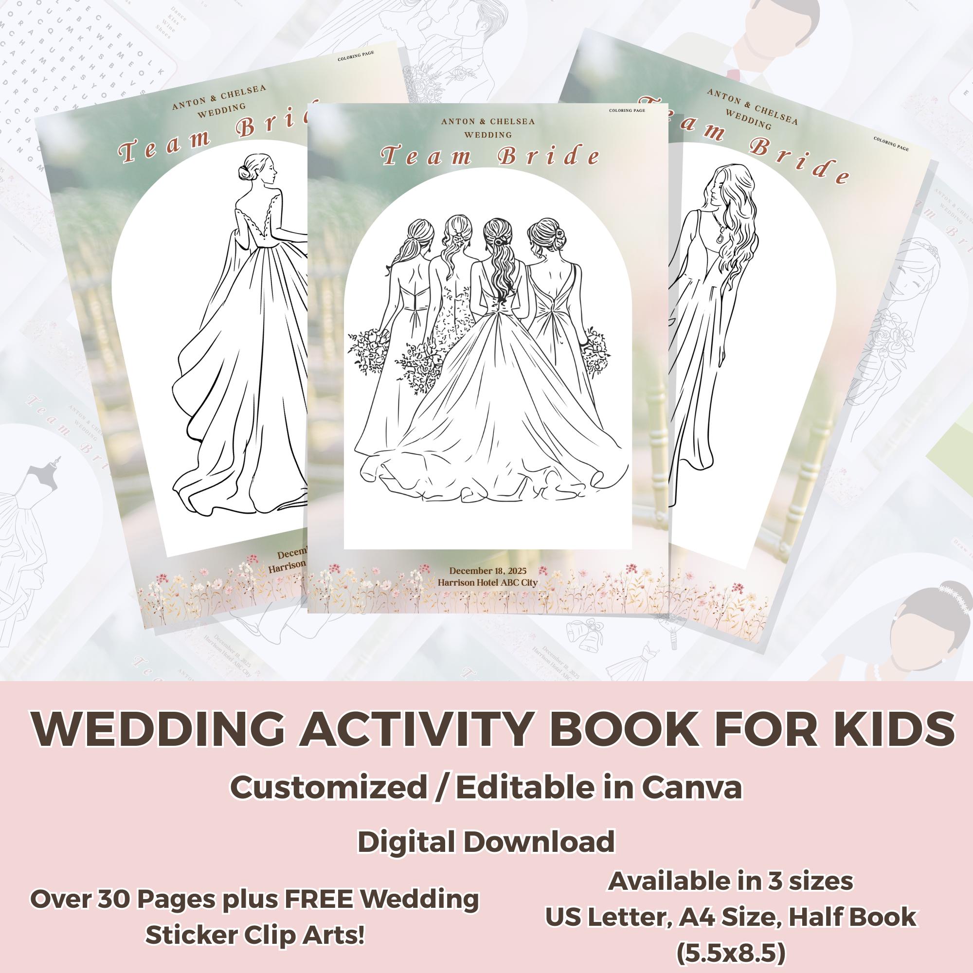 Kids Wedding Activity Book, Wedding Coloring and Games for Children ...