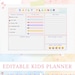 Editable Homeschool Planner for Kids, Weekly Planner, Toddler Daily ...