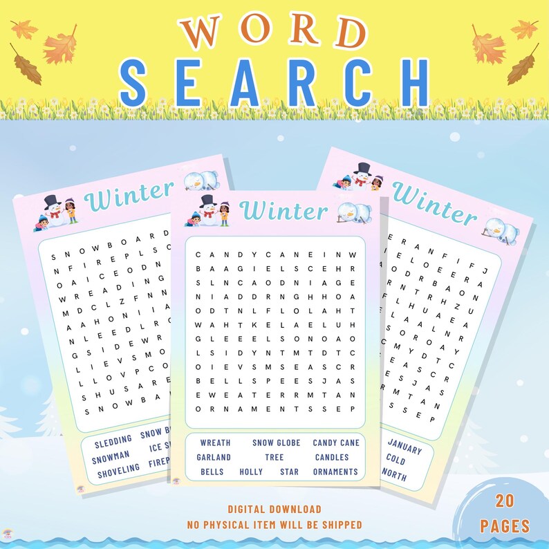 Best Four Seasons Word Search, Crossword Puzzle, Baby Puzzle, Mind Busy ...