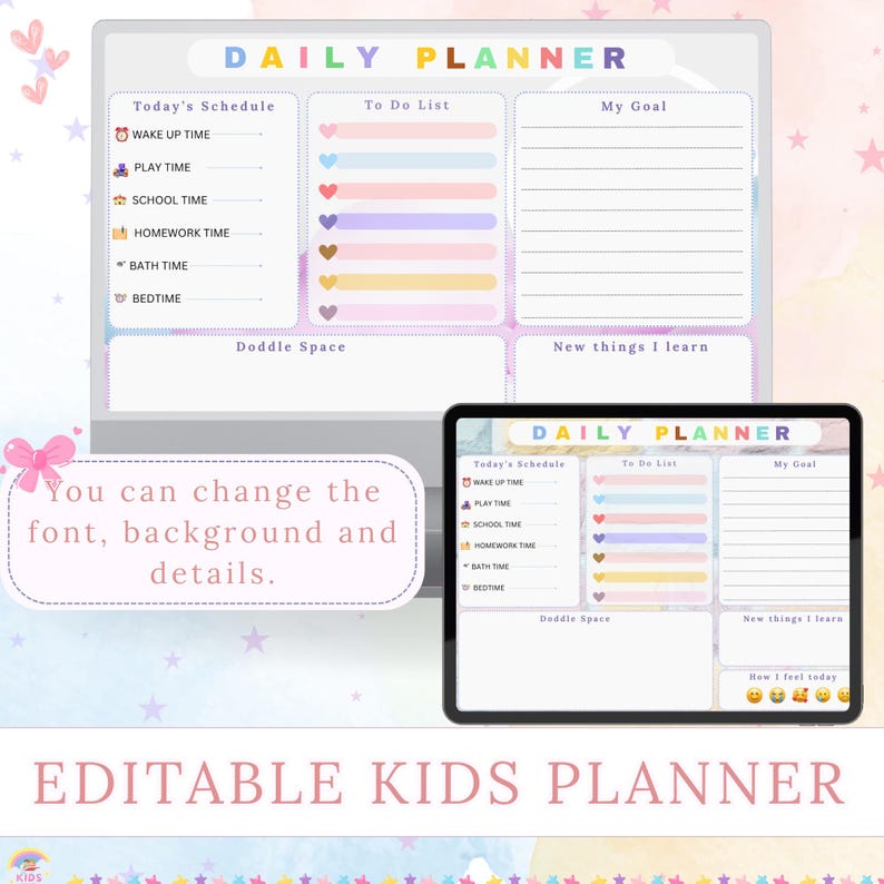 Editable Homeschool Planner for Kids, Weekly Planner, Toddler Daily ...