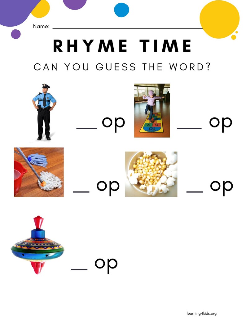 CVC Word Families Worksheet - "at, An, Op" Word Practice, Phonics ...