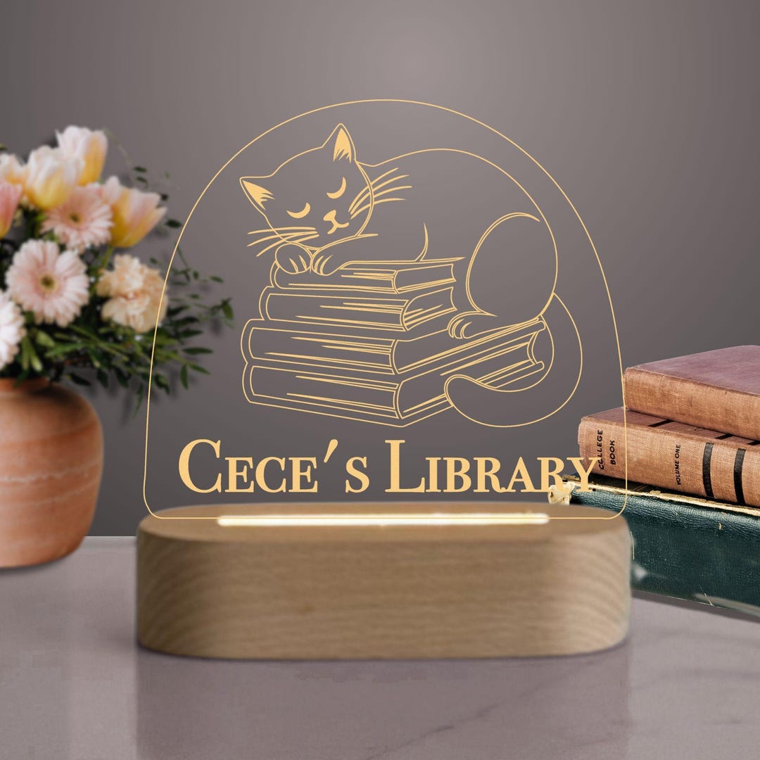 Nonfiction Library Sign, Personalized Library LED Sign, Gift for ...