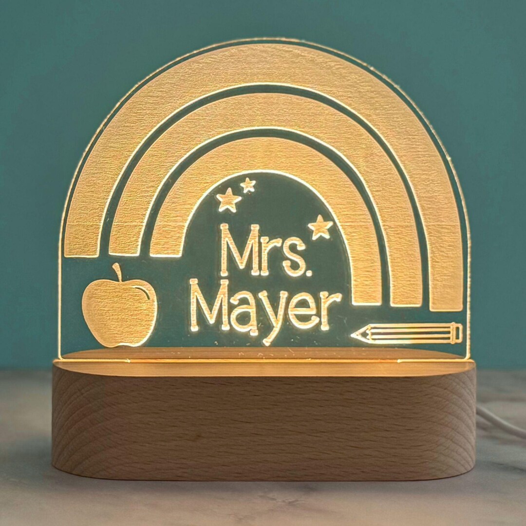 Teacher Appreciation Gift – Personalized LED Night Light for Teachers ...