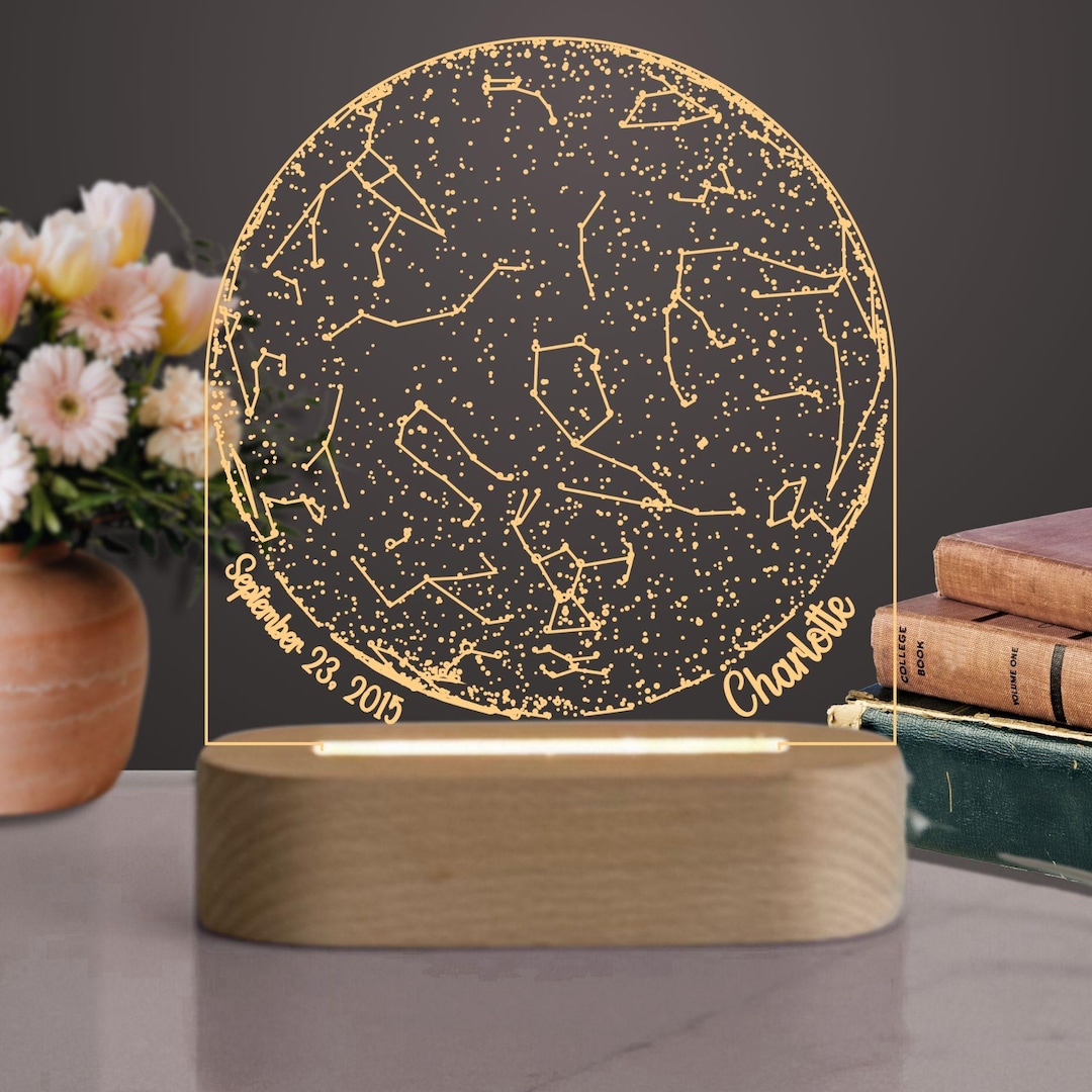 Starmap Night Light, Constellation Night Light, Star Map, the Night You ...