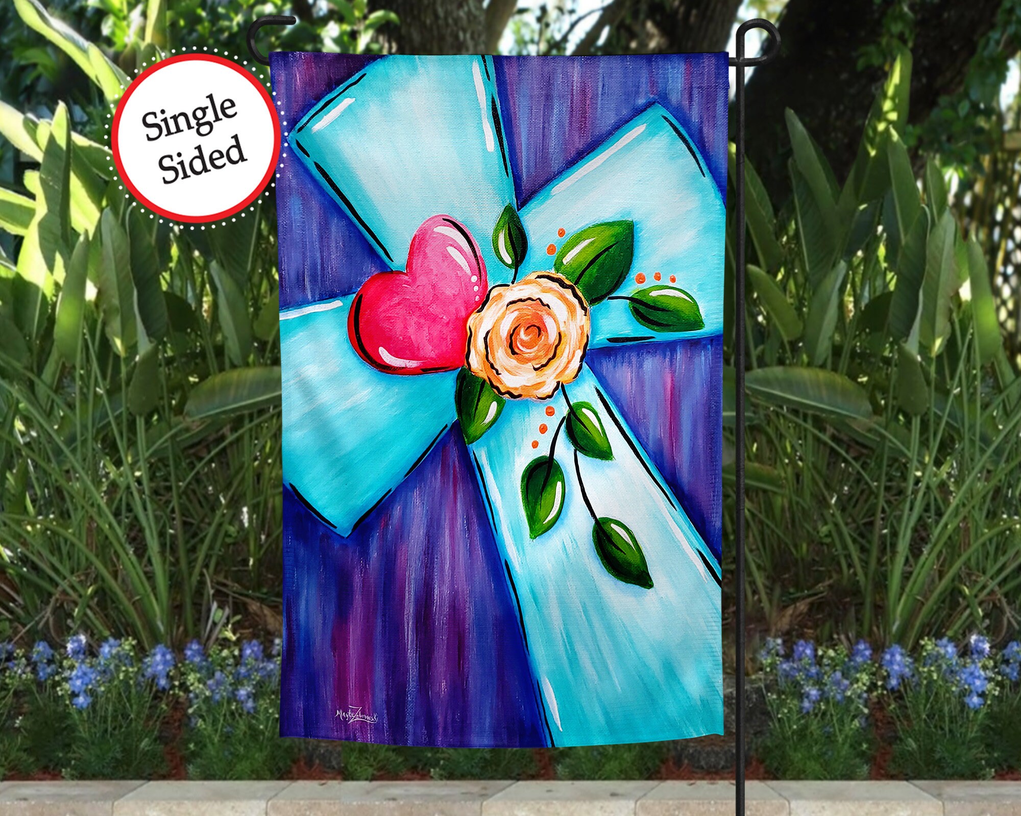 Cross Flag, Welcome Flag, He is Risen Flag, Christian Flag, Yard Flag ...