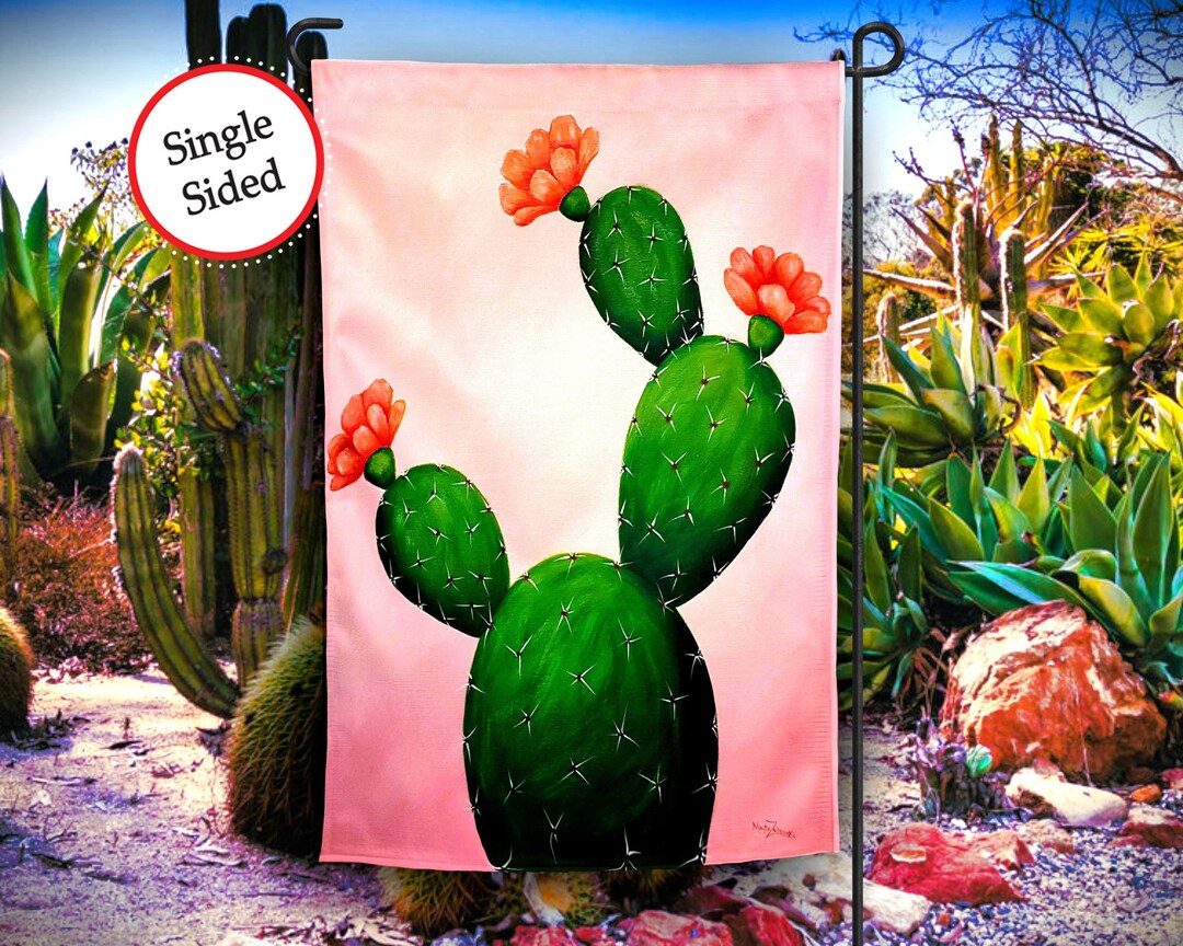 Cactus Flag, Welcome Flag, Desert Flag, Gift for Her, Yard Flag ...