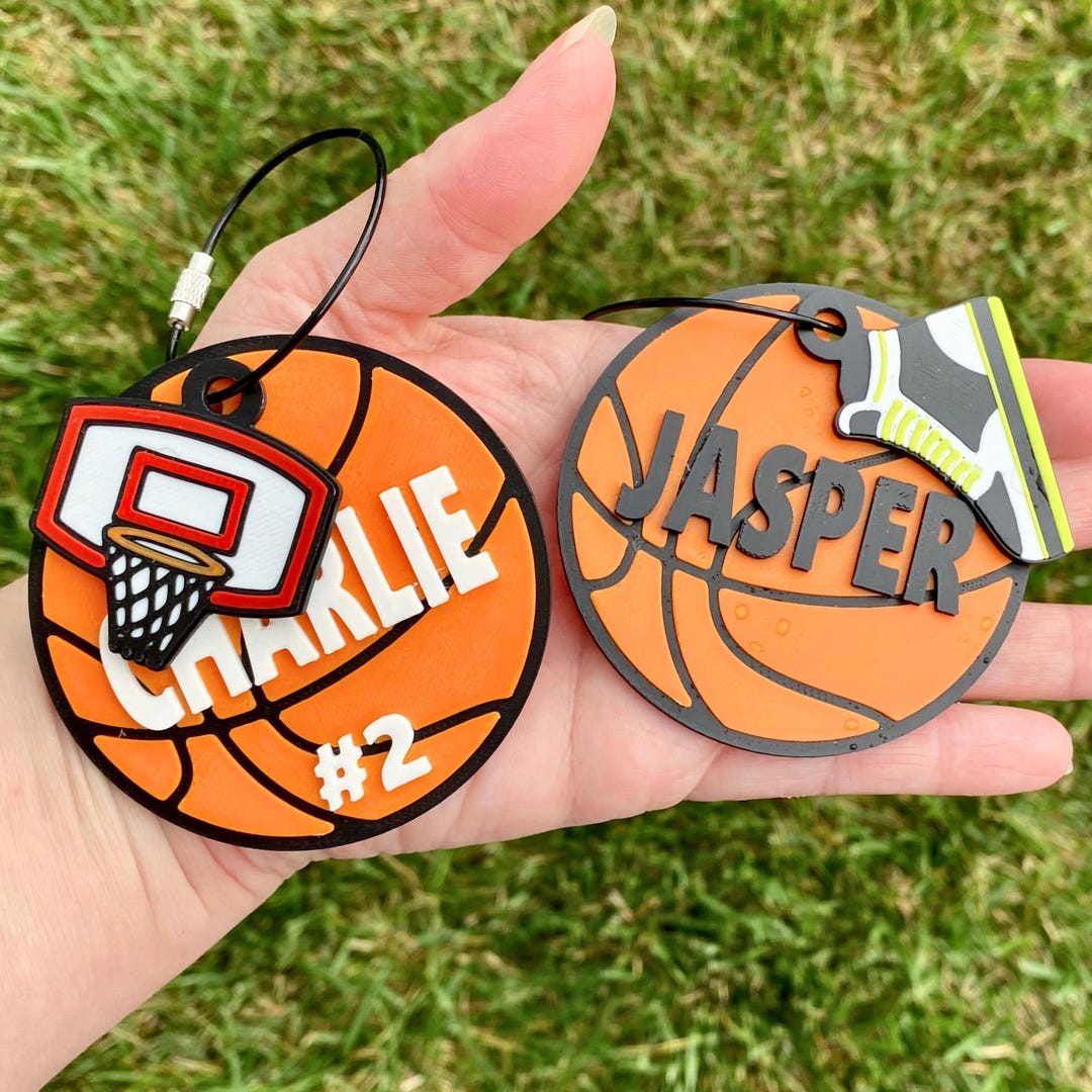 Basketball Bag Tag - Personalized Name Tag - Custom Bag Tag - Team Gear ...