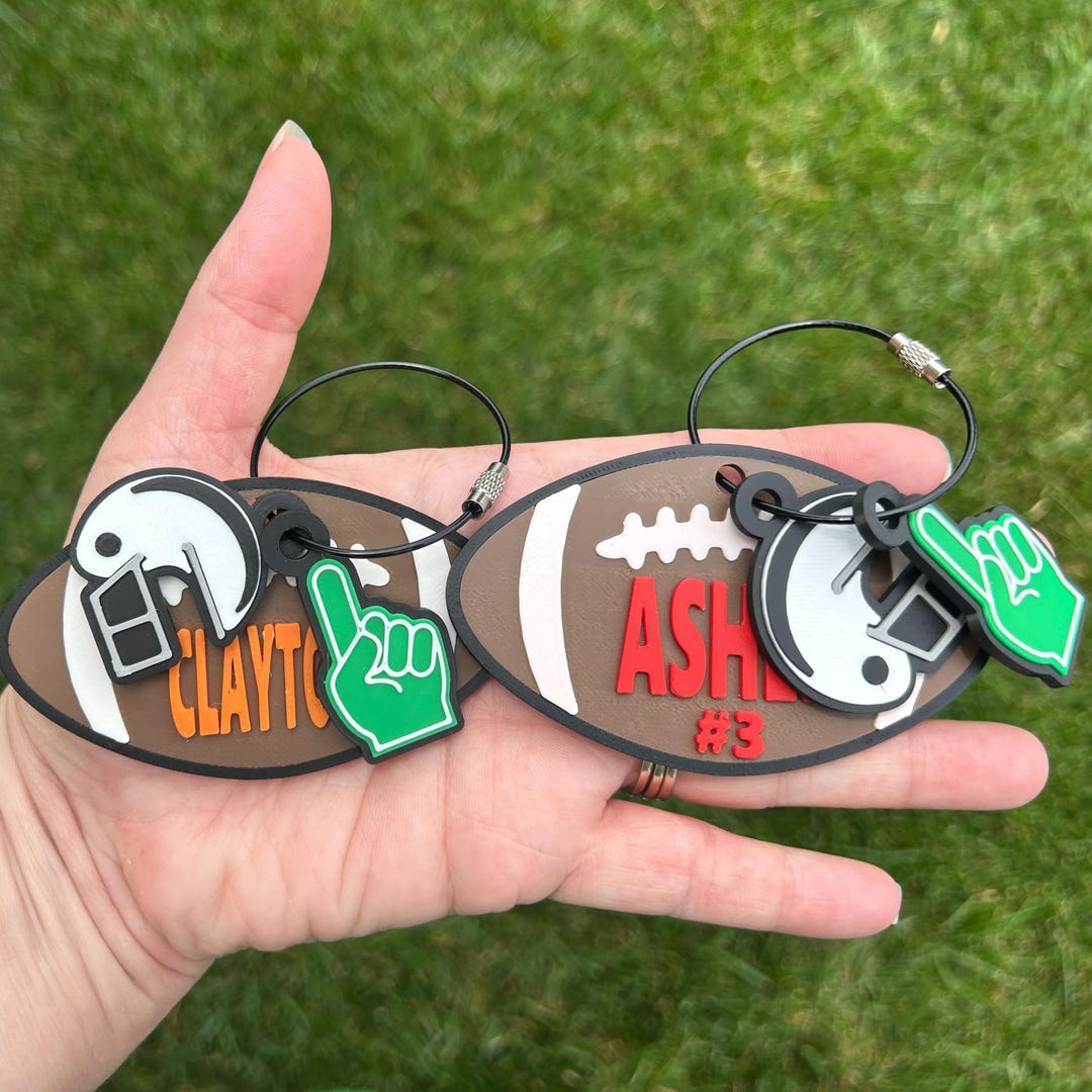 Football Bag Tag - Personalized Name Tag - Custom Football Bag Tag ...