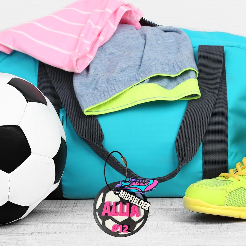 Soccer Bag Tags - Personalized Name Tag - Custom Bag Tag - Team Gear ...