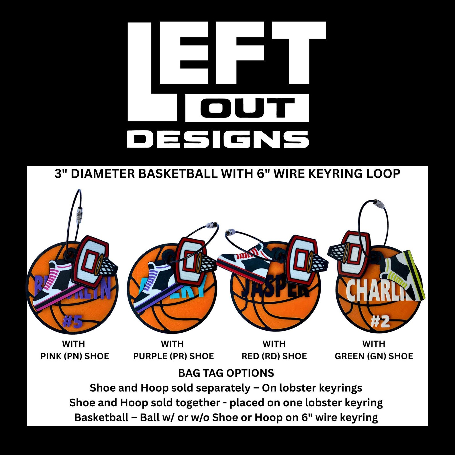 Basketball Bag Tag - Personalized Name Tag - Custom Bag Tag - Team Gear ...