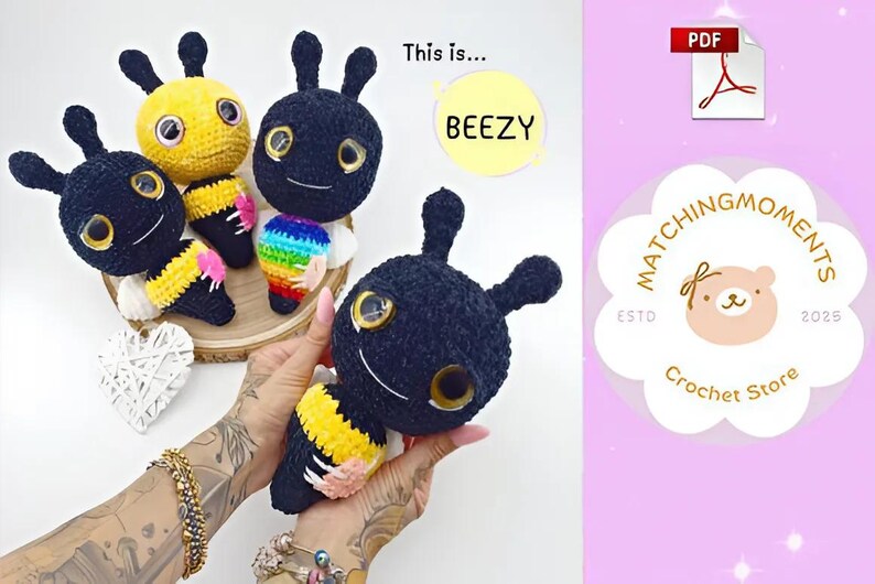 Bee Amigurumi Crochet Pattern PDF, Easy Crochet Bee Tutorial, DIY Bee Plush, Instant Download - Etsy