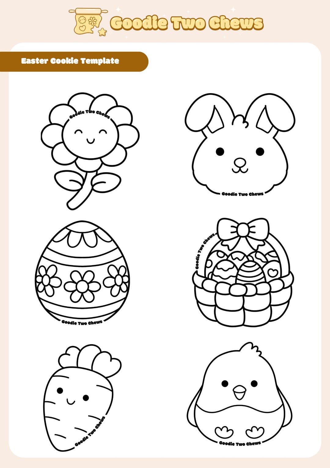 Easter Cookie Templates | Projector-friendly Bunny, Egg & Chick Designs ...