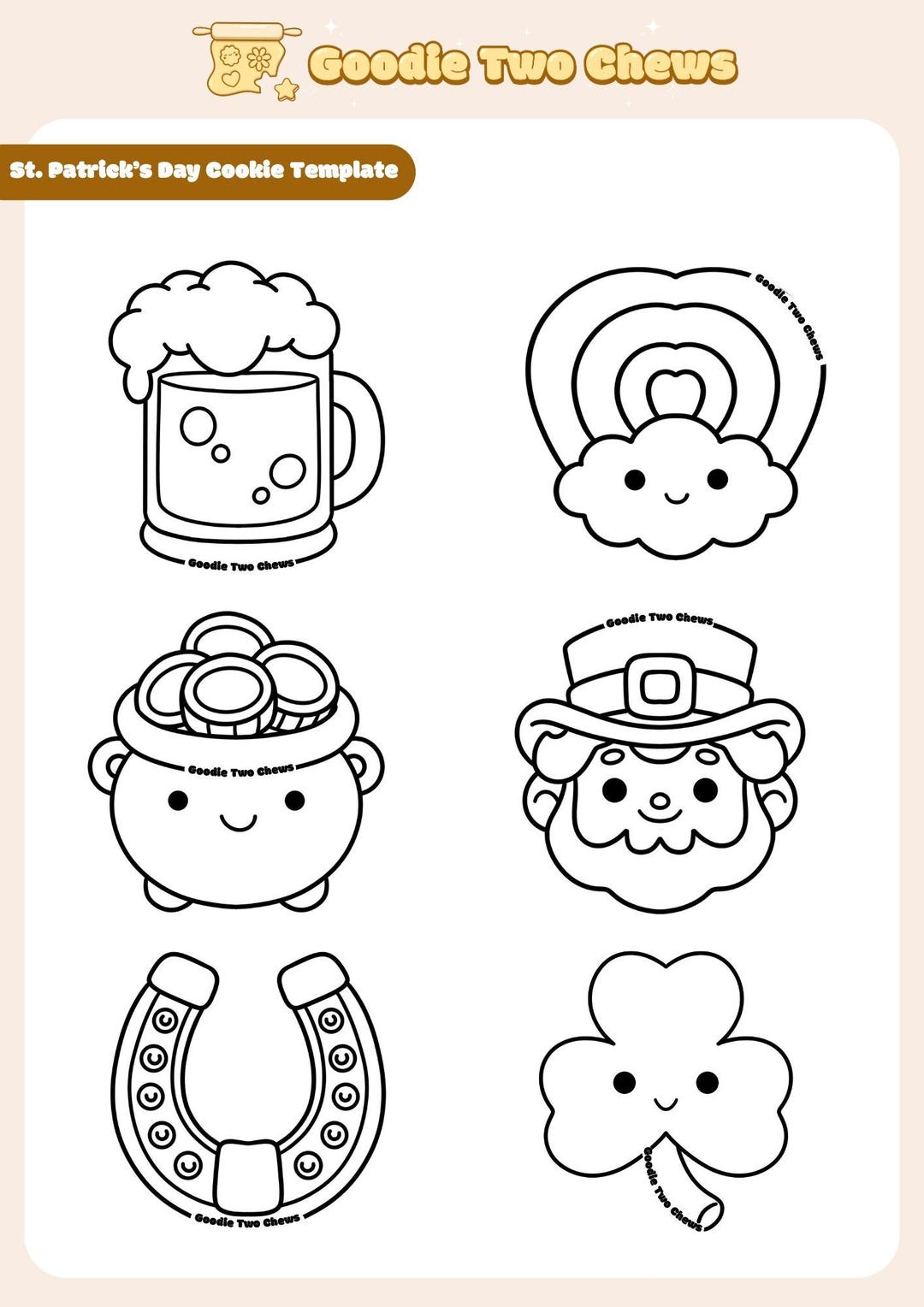 St. Patrick's Day Cookie Templates | Projector-friendly Clover, Egg ...