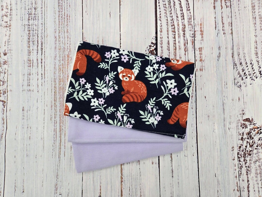 3-pack of Red Panda and Lavender Burp Cloths Made From Soft Nursery ...