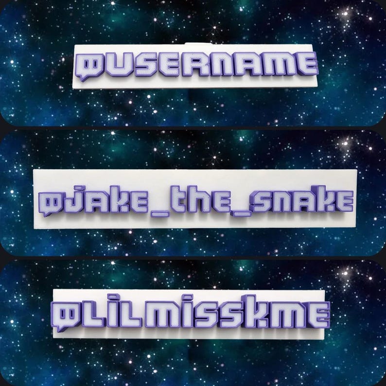 Custom 3D Printed Twitch Name Plate | Gamer Desk Sign | Streamer ...