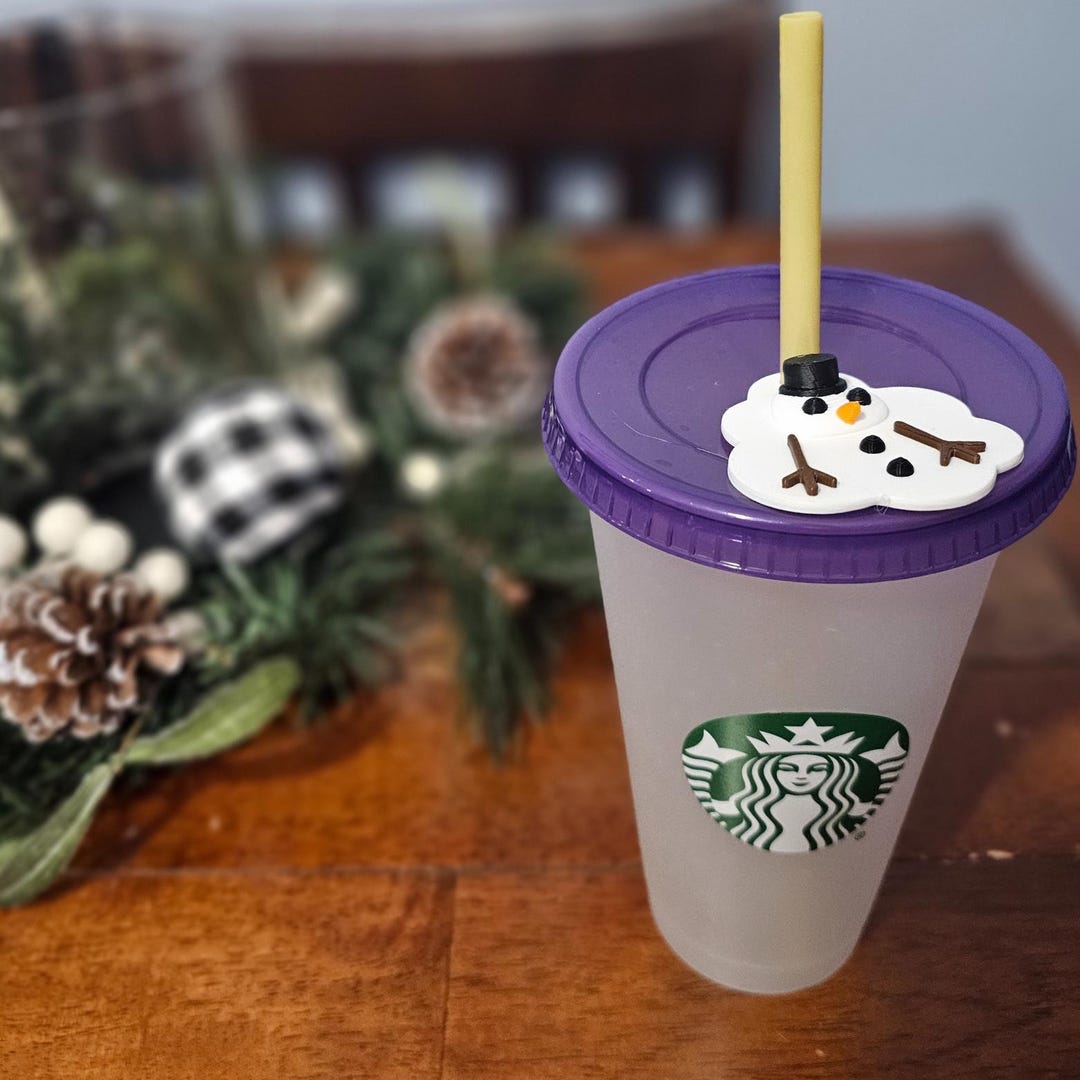 Melted Snowman Straw Topper • Standard & Stanley Sizes • Christmas Cup ...