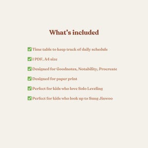 Solo Leveling Time Table PDF, Time Planner Printable, Homeschool Task ...