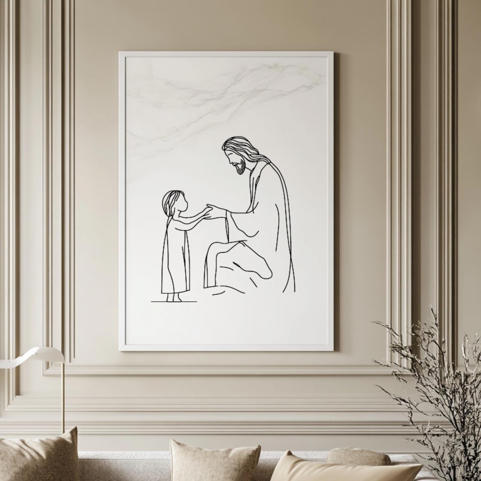 Minimal Christian Art, Jesus Christ Comforting Child, Jesus Line Art ...